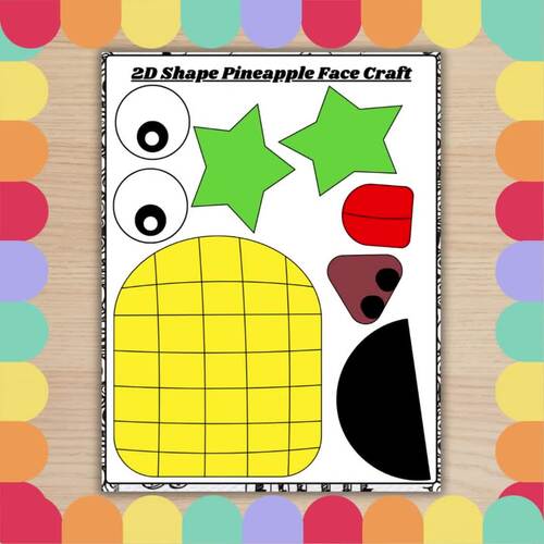 2D Shape Pineapple Craft | Shape Recognition Activity | Cut & Paste Craft