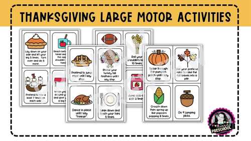 Thanksgiving Brain Breaks | Large Motor Activity Cards | Indoor or Outdoor