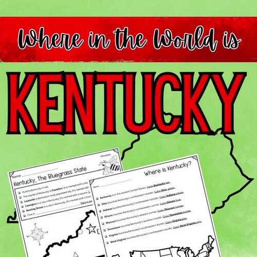 Kentucky Map Worksheets - Find and Color Activities! | TPT