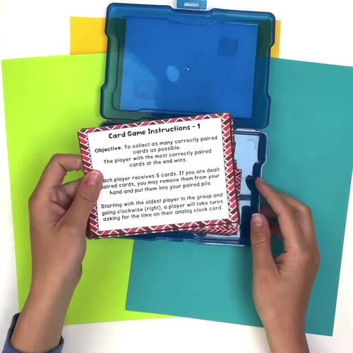 Elapsed Time within One Hour Go Fish Math Card Game Clocks Telling Time ...