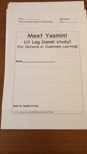 Meet Yasmin! Lit Log (novel study) (For Distance or Classroom Learning)