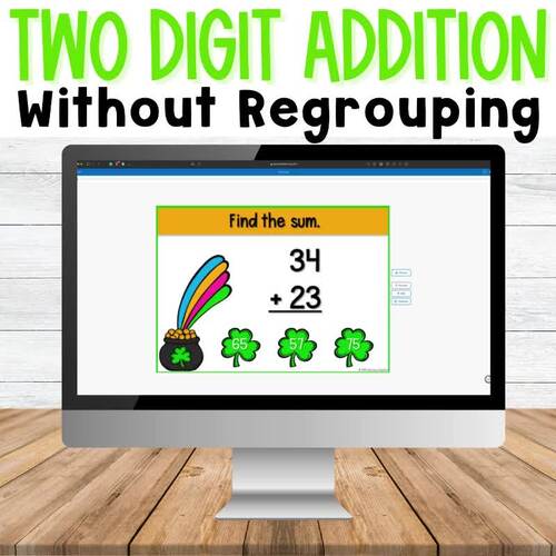 Two Digit Addition Without Regrouping St. Patrick's Day Math Boom™ Cards