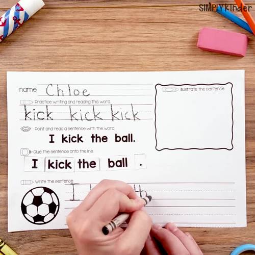 Cut and Glue Sentences - Fall by Simply Kinder | TPT