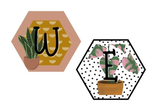 Boho Botanicals WELCOME letters by The Preppy Para | TPT