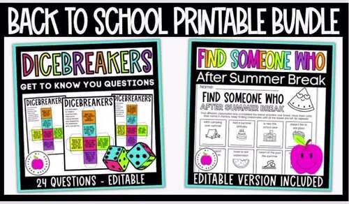 Back to School / Getting to Know You Icebreaker Printable Activity BUNDLE