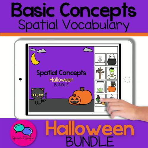 Basic Concepts - Spatial Vocabulary BUNDLE - Halloween Prepositions ...