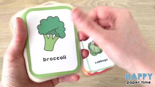 Vegetables Flash Cards Printable Montessori Activity Classroom Materials