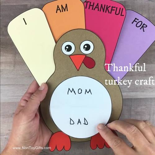 3D Thankful Turkey Craft - Thanksgiving Craft by Non-Toy Gifts | TpT