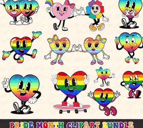 Pride Month Clip Art Png Bundle, LGBTQ Clip Art Png Bundle | TPT