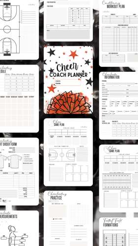 Orange & Black Cheer Coach Planner, Printable Digital Download Planning ...