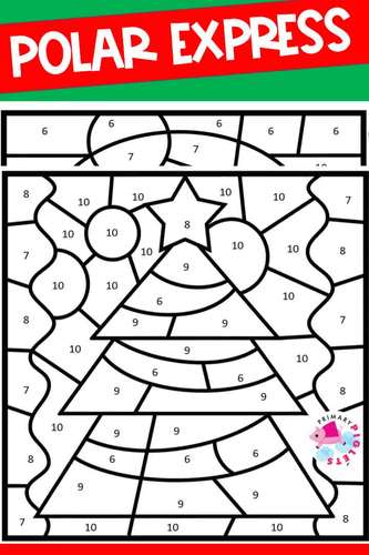 Polar Express Color by Number Code Math Christmas Coloring Pages