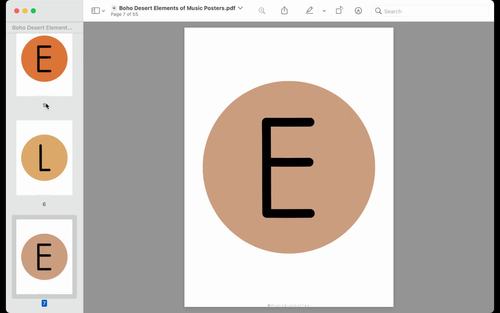 Elements of Music Posters | Boho Desert Music Room Decor by musicpluscoffee