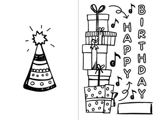 Happy Birthday Card Coloring Pages for Students, Teachers, Staff, Parents