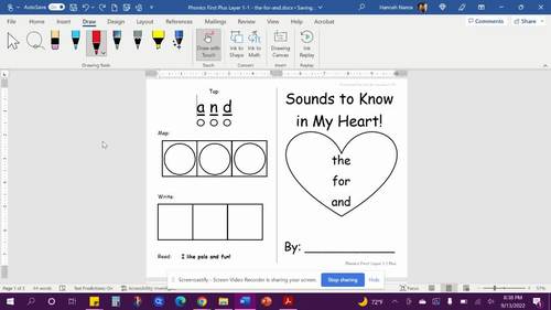 Phonics First - Heart Word / Red Word Booklets for Layer 1 Plus Lessons ...