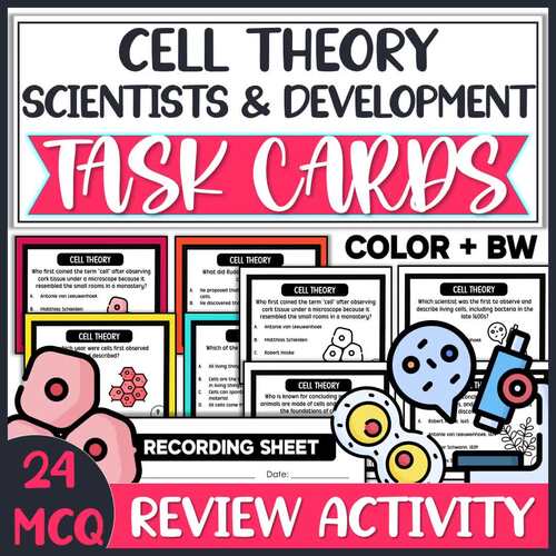 Cell Theory Task Cards | Science Biology Review Activity for Stations ...