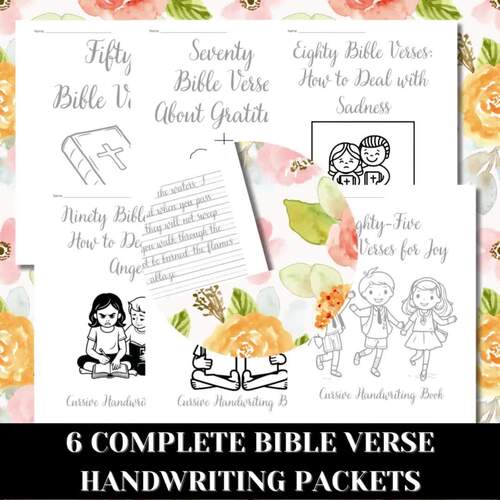 BIBLE VERSES HANDWRITING BUNDLE | 300+ Scriptures for Cursive Writing ...