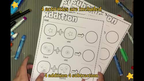 Basic Math Adding and Subtracting from Pictures. (Numbers not exceeding 20)