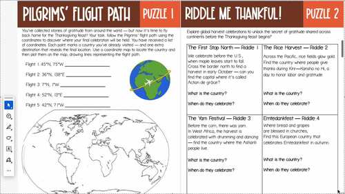 Thanksgiving Around the World Escape Room | Geography,Social Studies ...