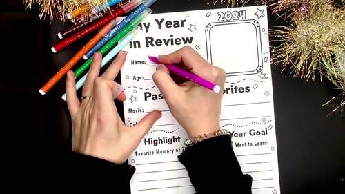 2024 Year-in-Review & Goal Setting Worksheet for Kids | New Year ...