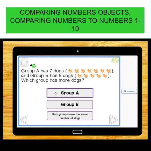 Comparing Numbers To 10 Math Test K.CC.C Boom Cards| Math Digital Test Prep