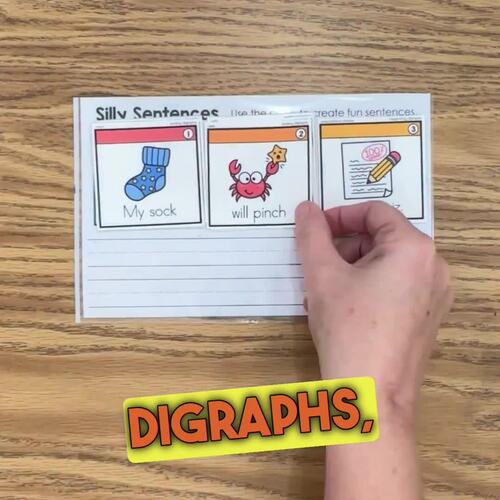 Silly Sentences Digraphs Decodable Writing Word Practice Center for ...
