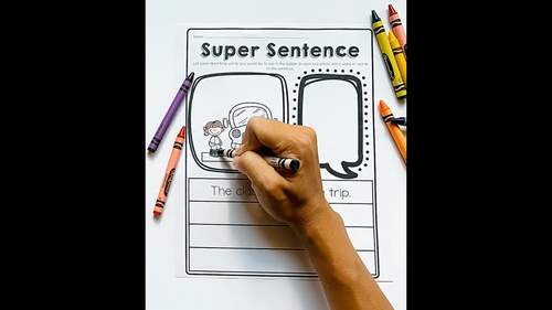 Stretching Sentences Writing Activity for Writing Stations - Summer Theme