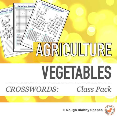 Agriculture: Vegetables - Crosswords by Rough Blobby Shapes | TpT