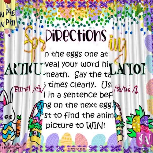 Spring Articulation Fun with CH, SH, and J Unit POWERPOINT GAME ...