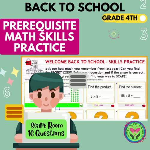 End of Year REVIEW 3rd Math Skills ESCAPE ROOM - 16 questions | TPT