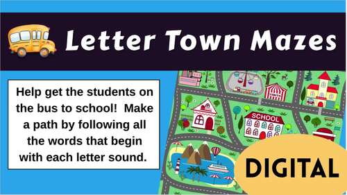 Beginning Sound Maze Activity | Kindergarten Alphabet Fluency Letter ID ...