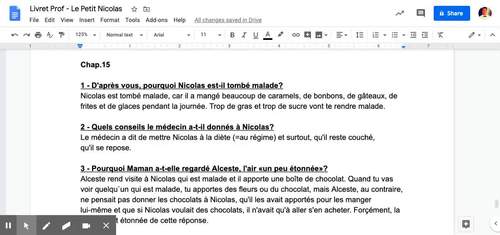 Le Petit Nicolas - Vidéo de la correction des questions du chapitre 15