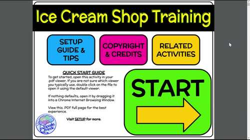 Ice Cream Shop- A DIGITAL Interactive PDF for Vocational Training in ...