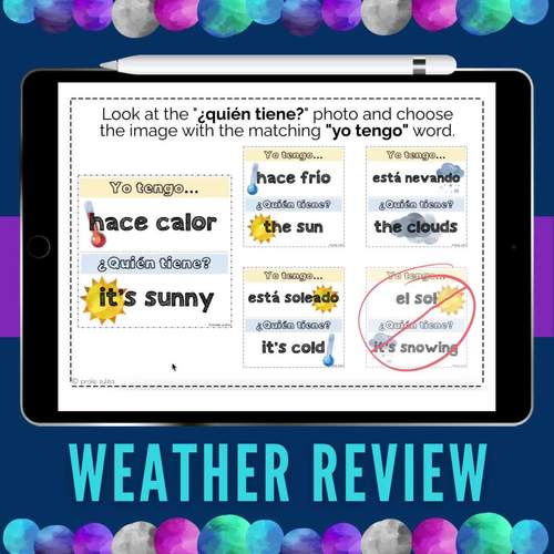 Boom Cards | Spanish Weather Practice | Yo Tengo, Quién tiene? I have ...