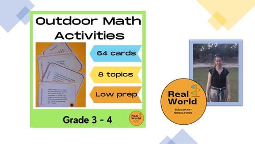 Outdoor math 3rd grade geometry number shape and measurement task cards