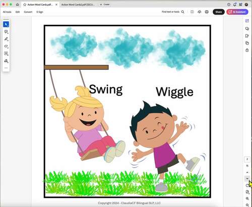 Action Word Cards & Action Word Cards2 BUNDLE - PDF Resource | TPT