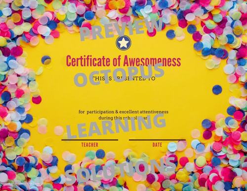 CERTIFICATES OF AWESOMENESS | EDITABLE | Distance Learning Recognition ...