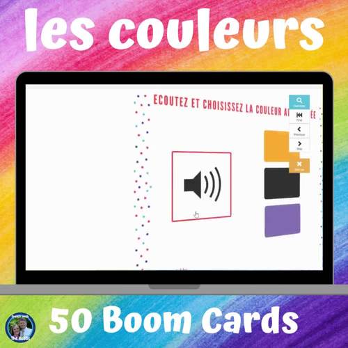 French Colors Vocabulary Boom Learning™ Digital Task Cards les couleurs