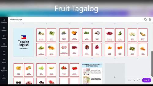 Fruits Tagalog flashcards fruits by Language Forum | TPT
