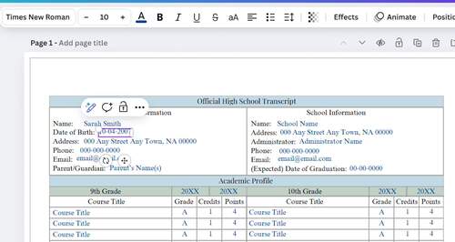 Homeschool Transcript Editable Homeschool Transcript Template | TPT