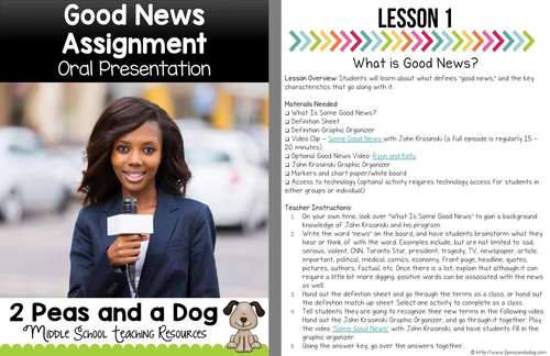 Good News Assignment by 2peasandadog | TPT