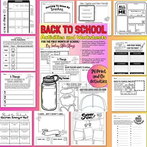 Back to School Activities and Worksheets | Beginning of the Year