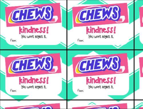 Hi-Chew Kindness Gift Tag- Chews (Choose) Kindness! You won't regret it.