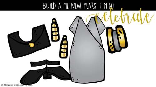 Build A Me clip art 1, New Years Eve Mini by Melonheadz Clipart | TPT