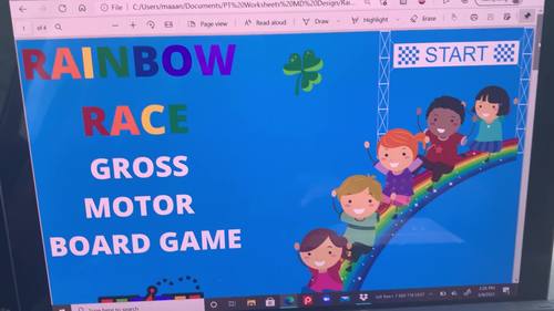 Rainbow Race: Spring Gross Motor Game/Activity (St Patrick's Day)