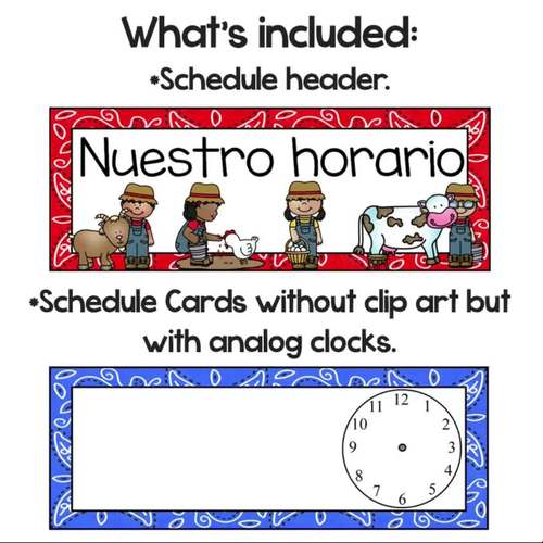 Schedule Cards | Editable Schedule Cards in Spanish | Tarjetas de ...