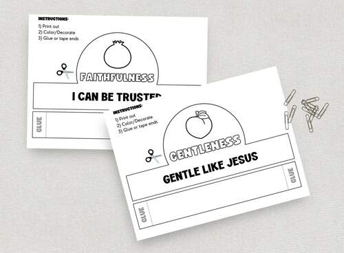 Fruit of the Spirit Paper Crown Sunday School Bible Lesson Craft