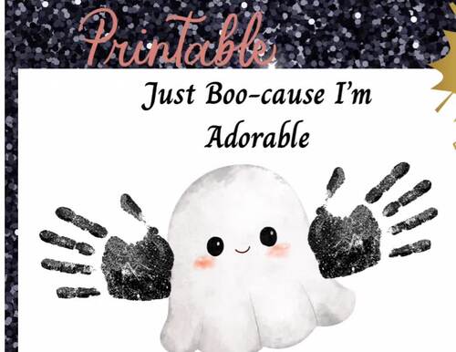 Little Ghost Handprint Craft Toddler Printable Halloween Keepsake ...