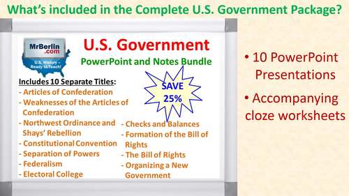 U.S. Government PowerPoint and Notes Bundle by MrBerlin | TPT