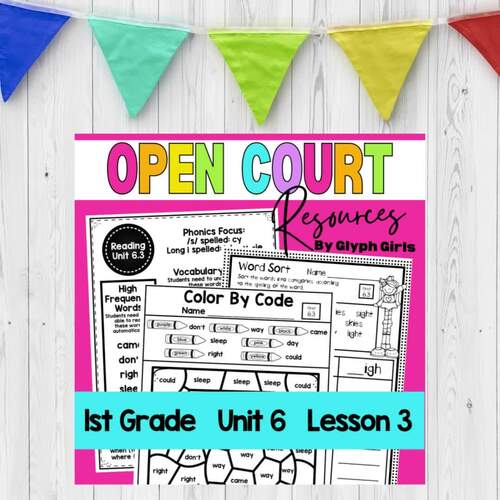 Open Court Reading 1st Grade Unit 6, Lesson 3 Resources by Glyph Girls
