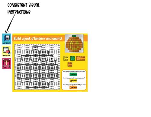 EDITABLE Digital Building Bricks Halloween Build & Count Challenge